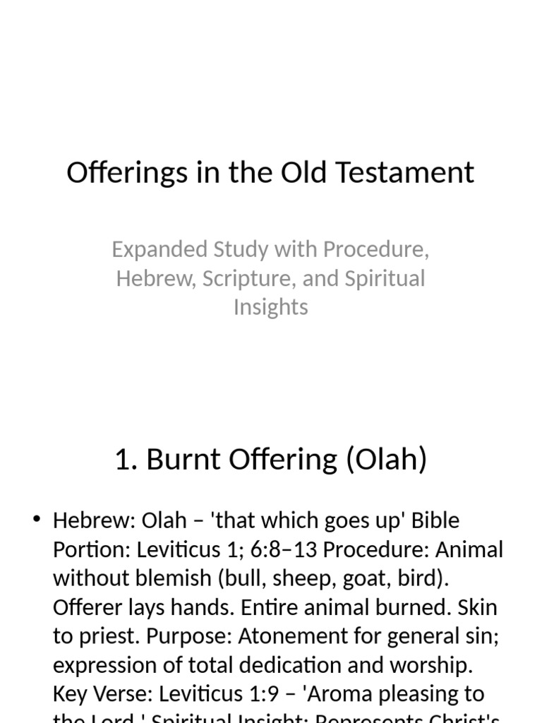 Old Testament Offerings Detailed Study Expanded | PDF | Book Of ...