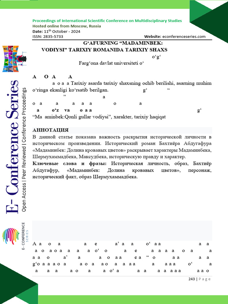 Baxtiyor Abdug Afurning "Madaminbek: Qonli Gullar Vodiysi" Tarixiy ...