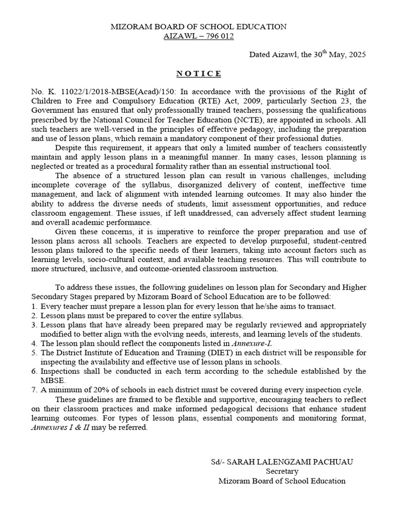 Guidelines On Lesson Plan For HS & HSS | PDF | Lesson Plan | Learning