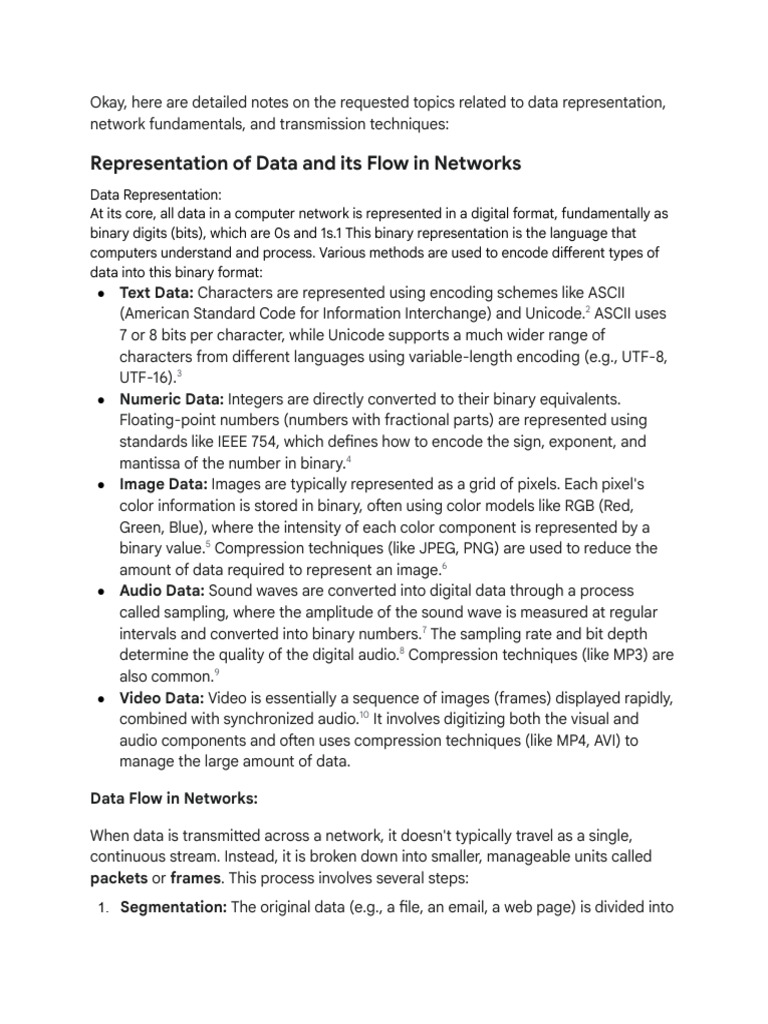 Data Representation and Network Basics | PDF | Computer Network | Wavelength Division Multiplexing