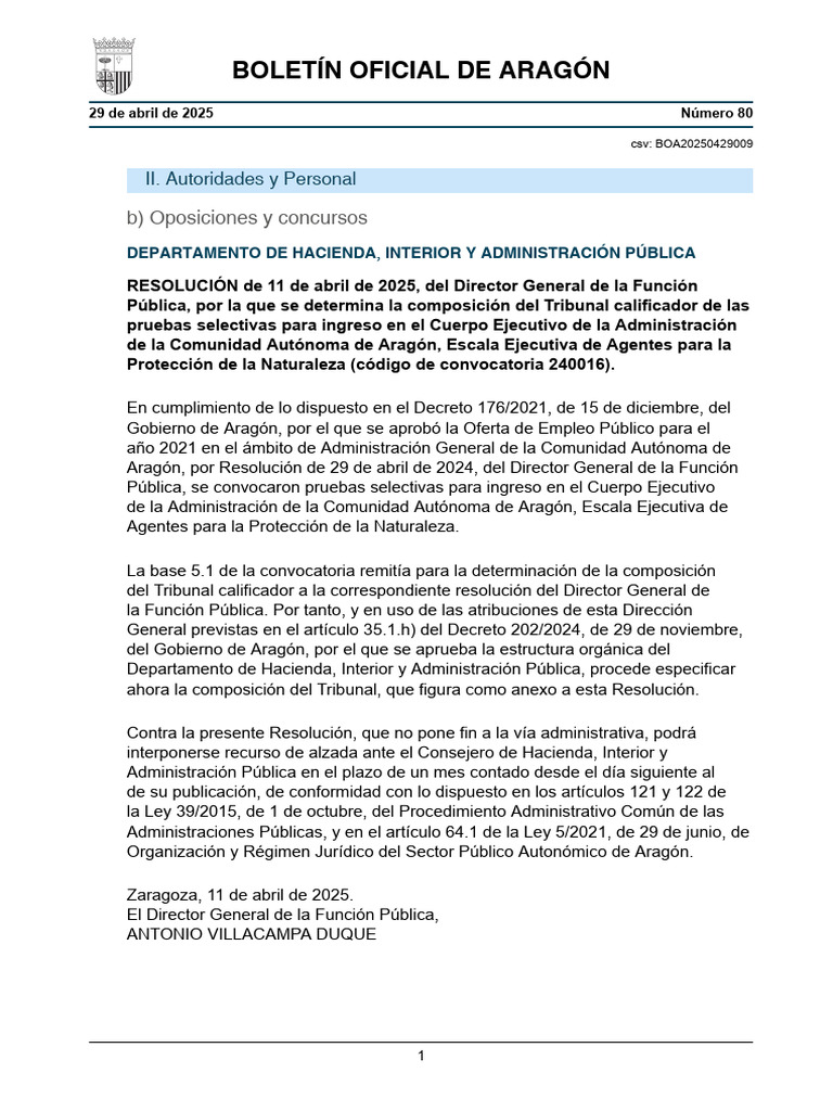 Tribunal APN 2025 | PDF | Gobierno