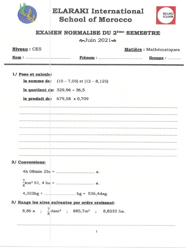 Ce 5 Mat 2 Sem 2021 | PDF