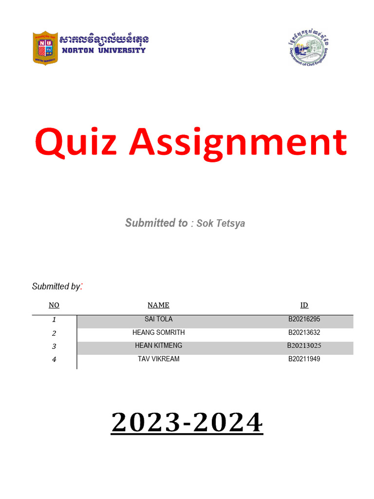 Quiz Asignment | PDF