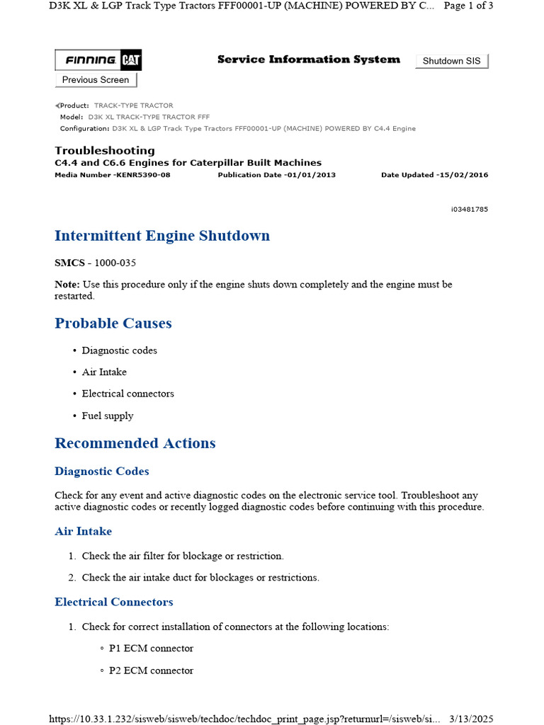 Intermittent Engine Shutdown | PDF | Manufactured Goods