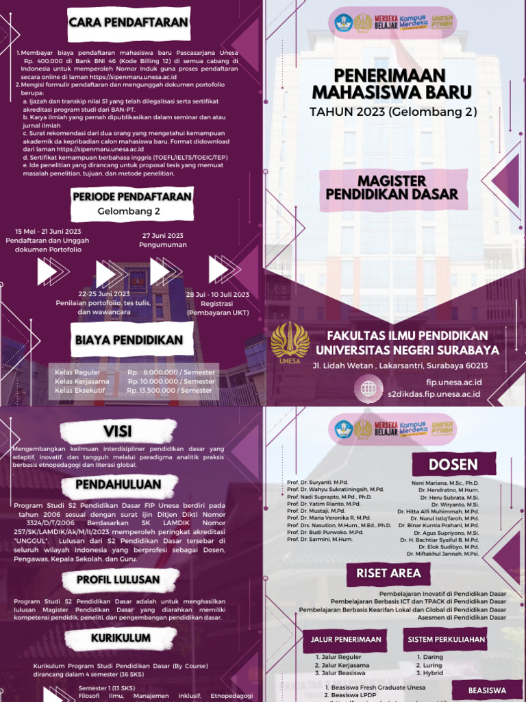Brosur S2 Pendidikan Dasar | PDF