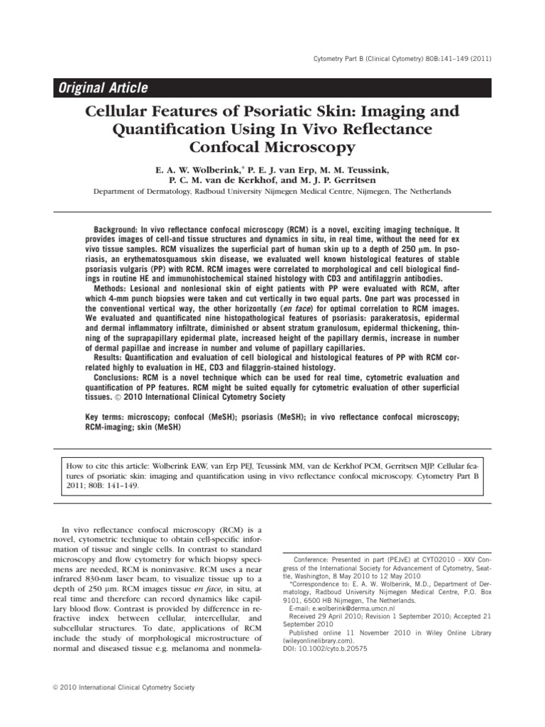 001-Cellular Features of Psoriatic Skin | PDF | Epidermis | Psoriasis