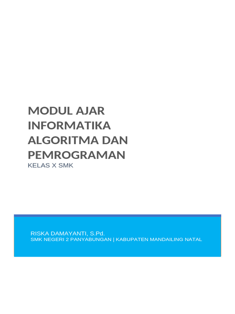 Modul Ajar Informatika 6 - Algoritma Dan Pemrograman | PDF