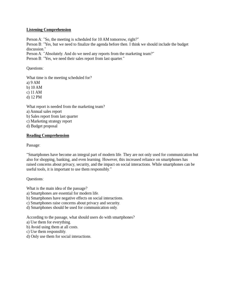 CET-4 Listening Comprehension Practice | PDF