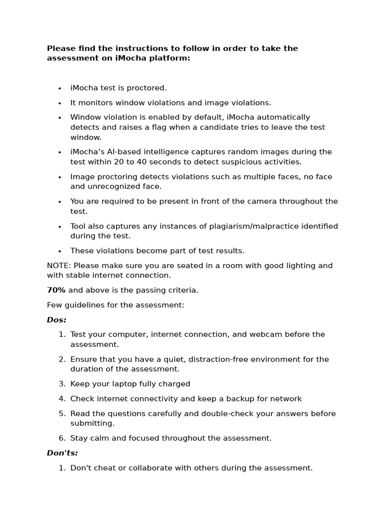 Test Instructions | PDF
