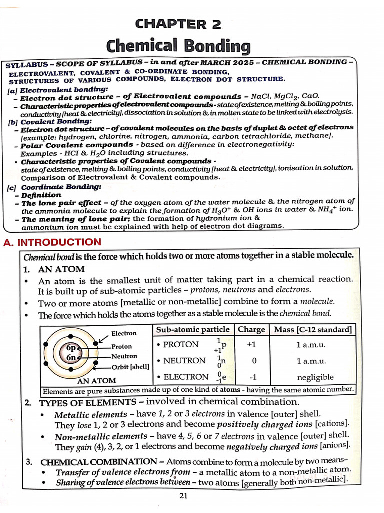 Chemical Bonding | PDF