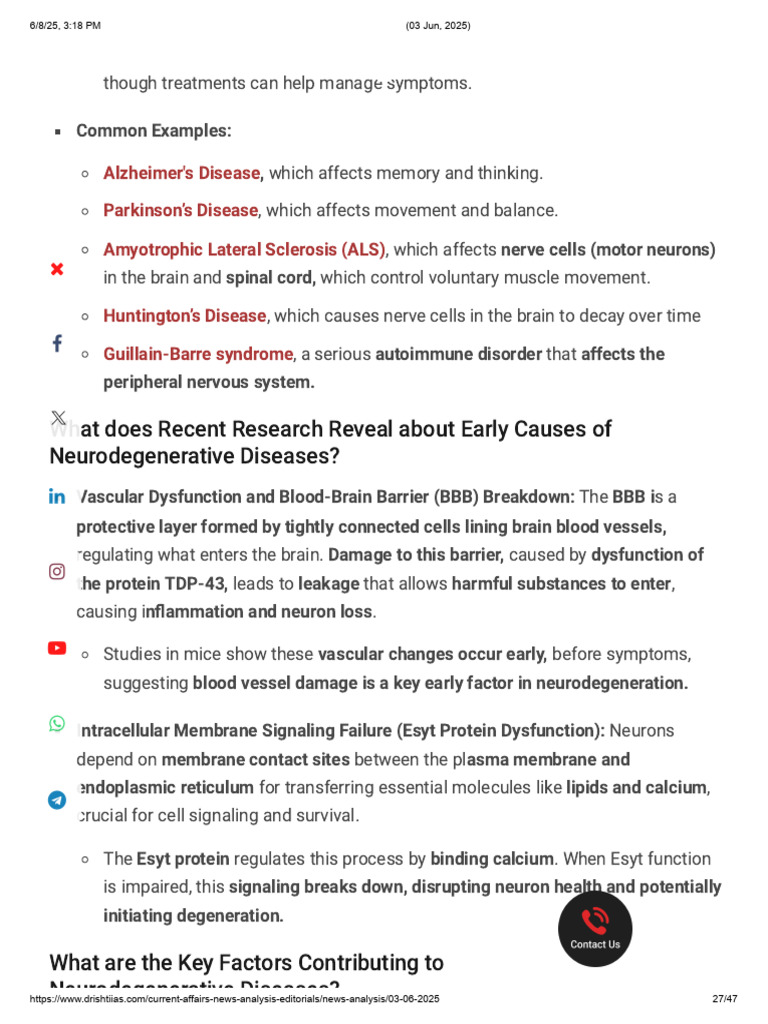 Neurodegenerative Diseases | PDF | Neuron | Nervous System