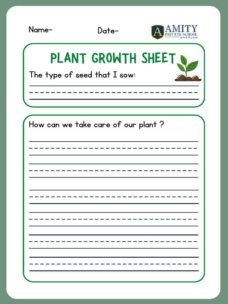 Plant Growth Sheet and Observation | PDF