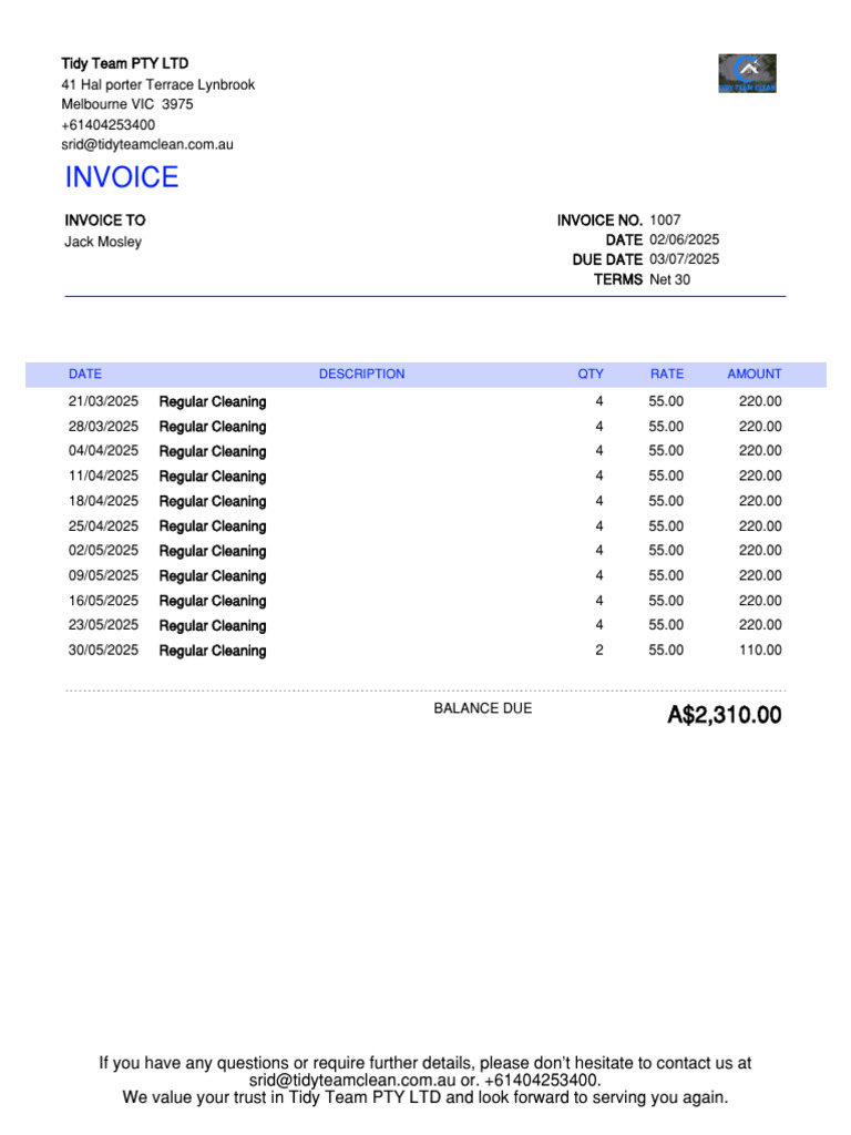 Invoice 1007 | PDF