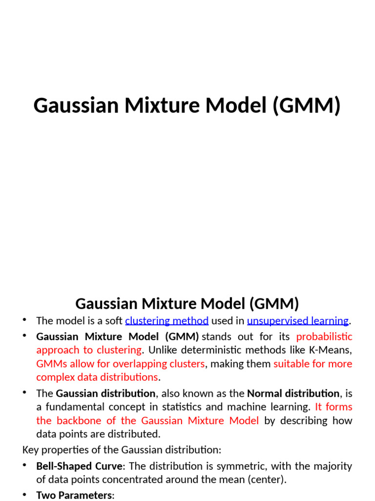 Gaussian Mixture Model Clustering Guide | PDF | Normal Distribution ...