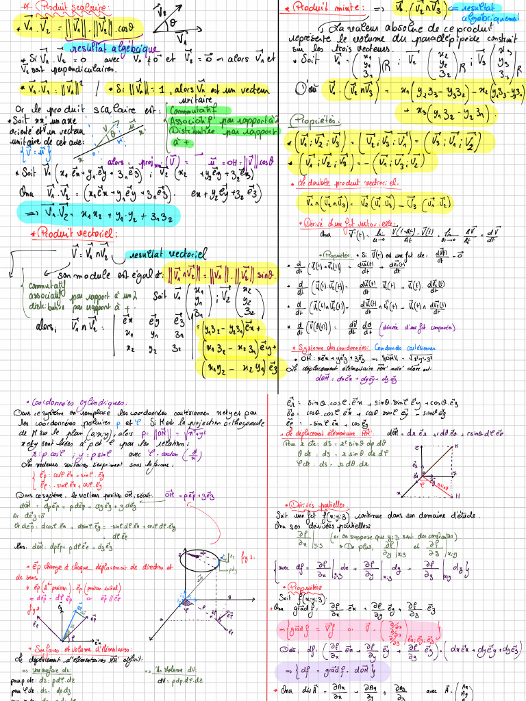 Calcul Vectoriel Et Système de Coordonnées | PDF