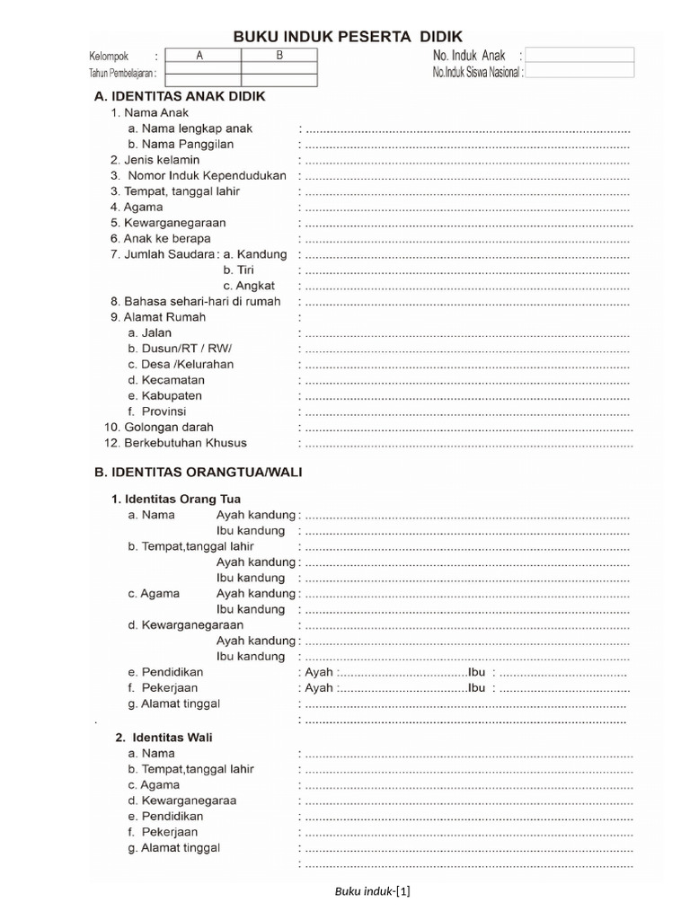 Buku Induk | PDF