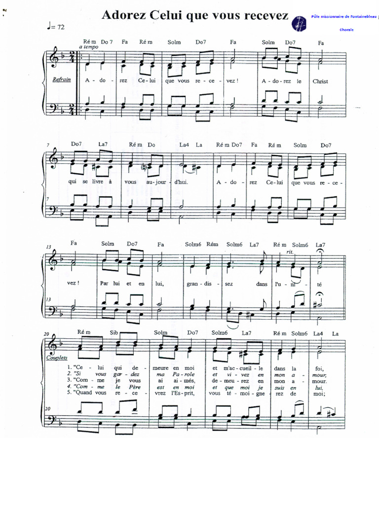 Adorez Celui Que Vous Recevez PLD | PDF