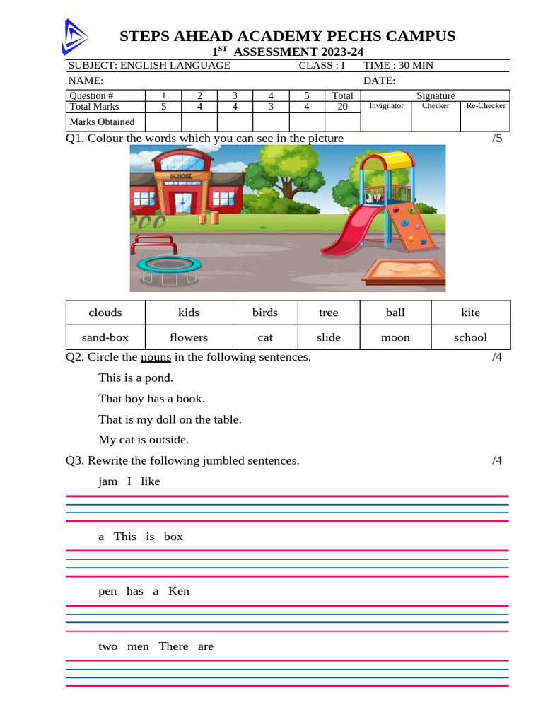 2023 24 1stAsst Eng1 Lang | PDF