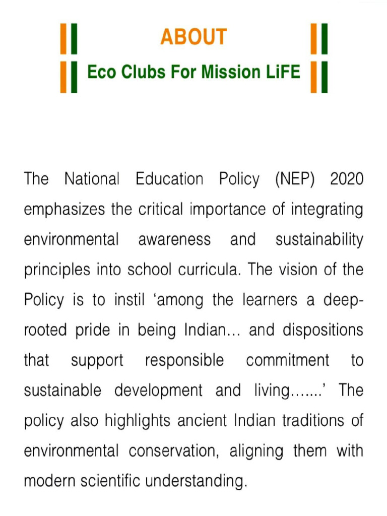 Eco Club - For Mission LiFE | PDF