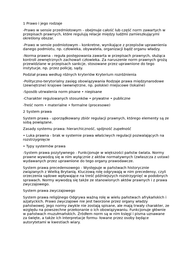 1 Prawo I Jego Rodzaje | PDF