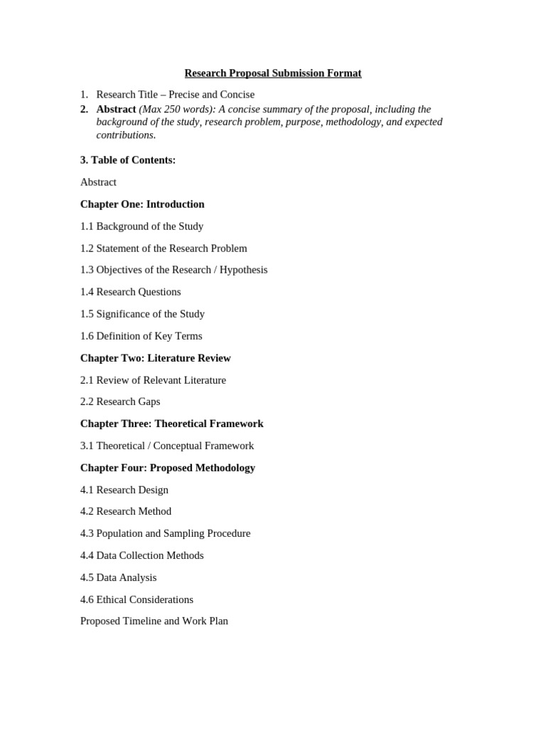 Research Proposal Format | PDF