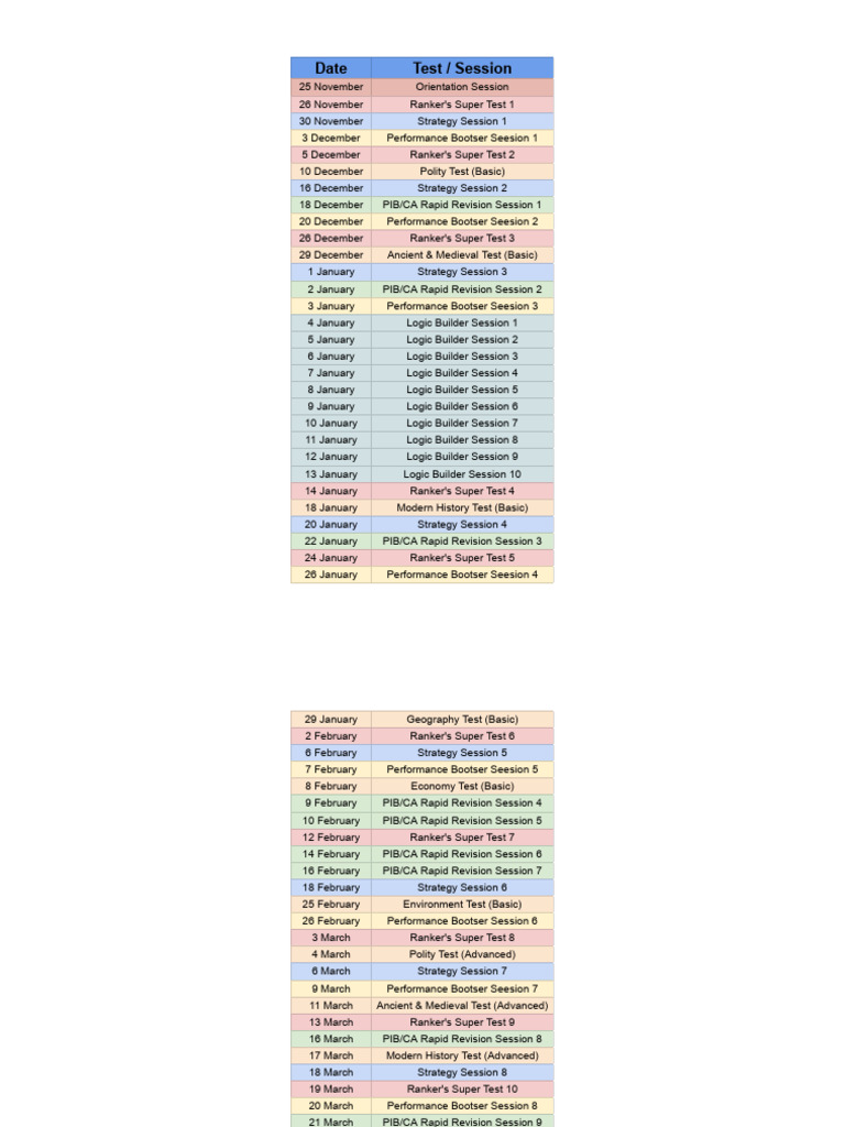 Master Schedule (Demolish Prelims) - Google Sheets | PDF | Evaluation ...