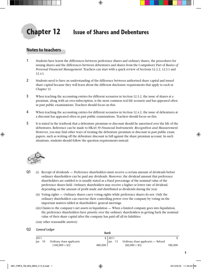FA2 - CH 12 Issue of Shares | PDF | Dividend | Preferred Stock