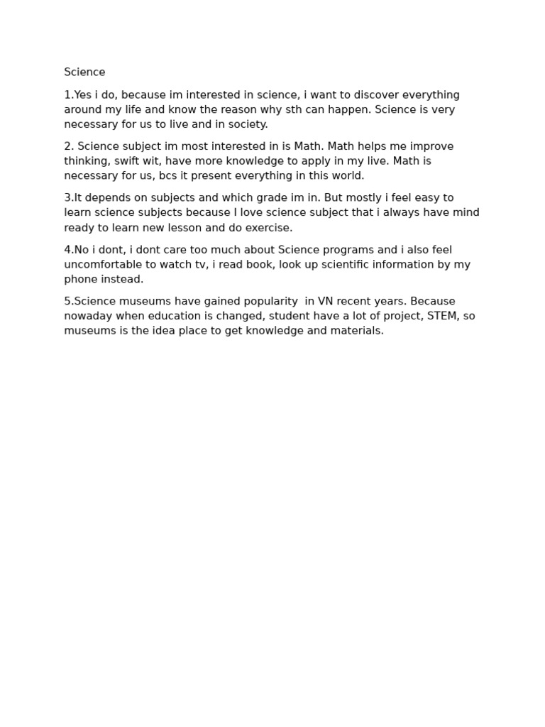 Exploring Interest in Science and Math | PDF