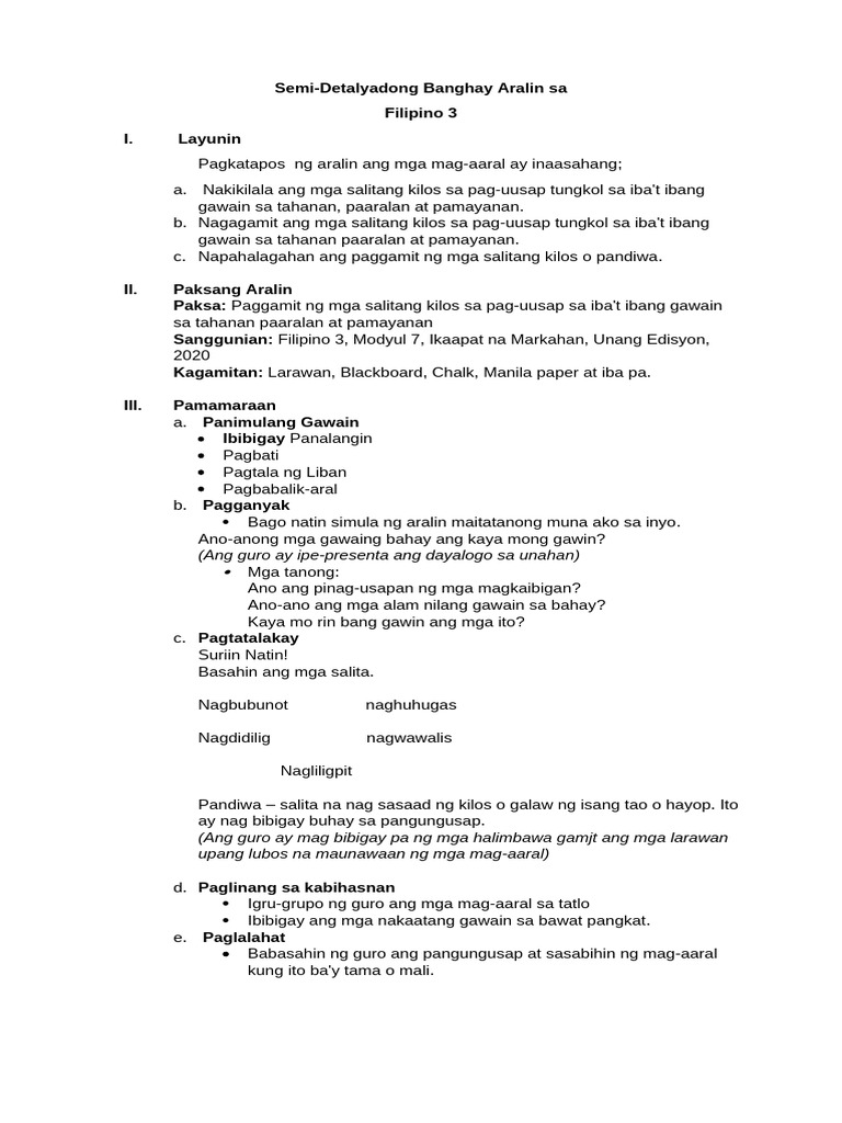 Banghay Aralin | PDF