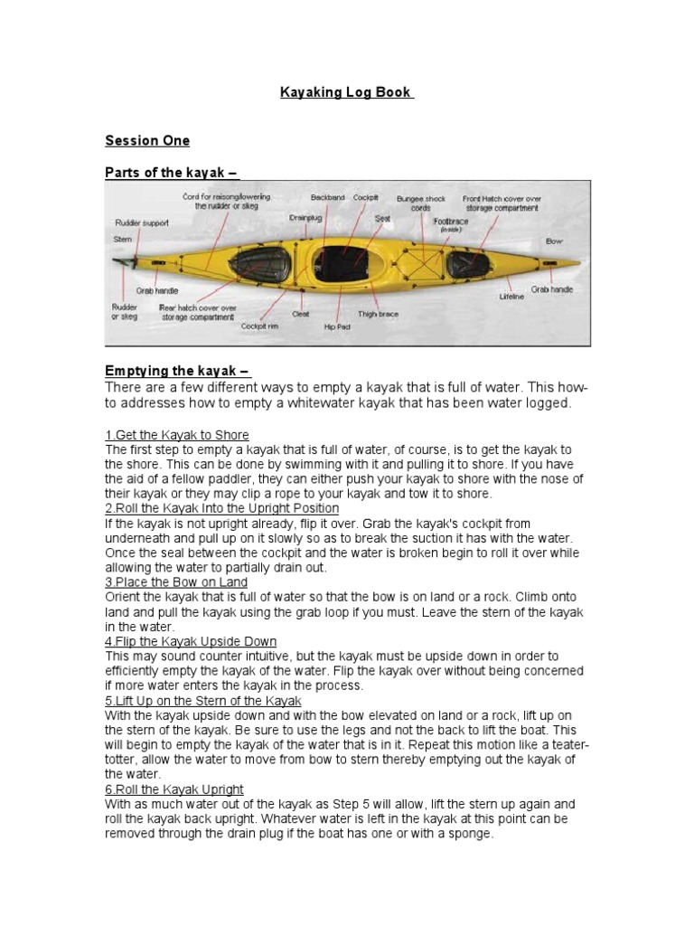 Kayaking Log Book | PDF | Kayak | Water Sports