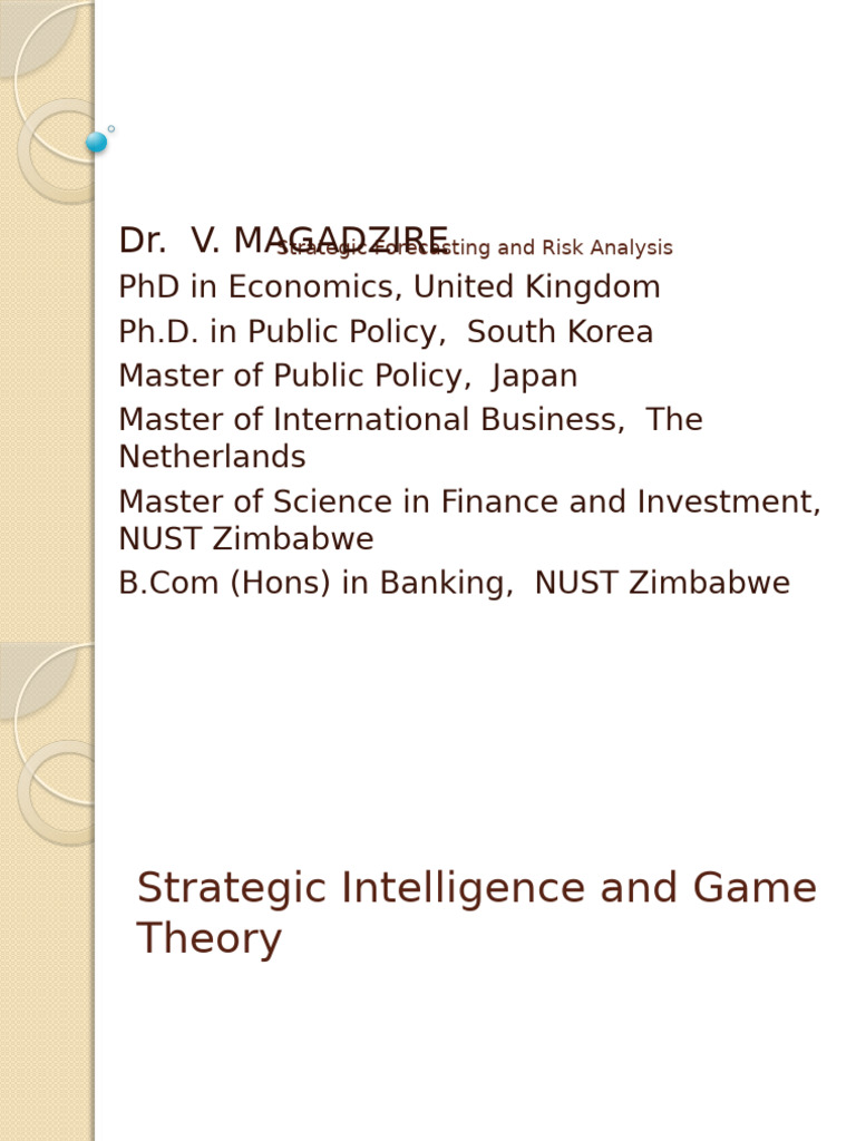 Lecture 4 | PDF | Game Theory | Risk