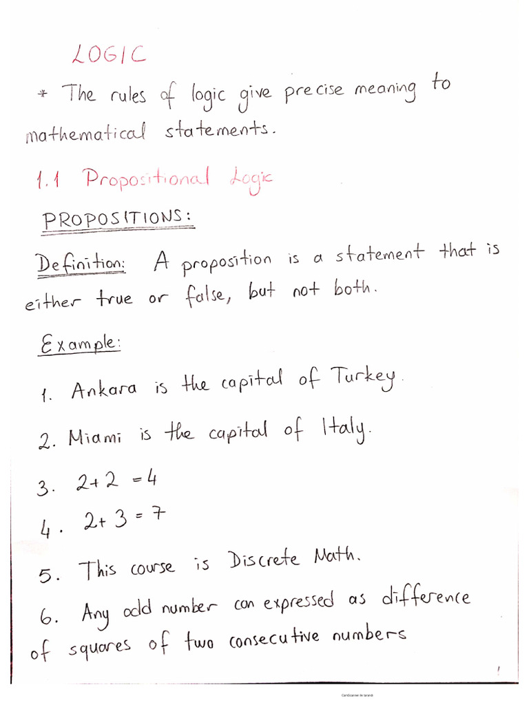 MATH2103 (1) Propositional Logic and Equivalences - AYI | PDF