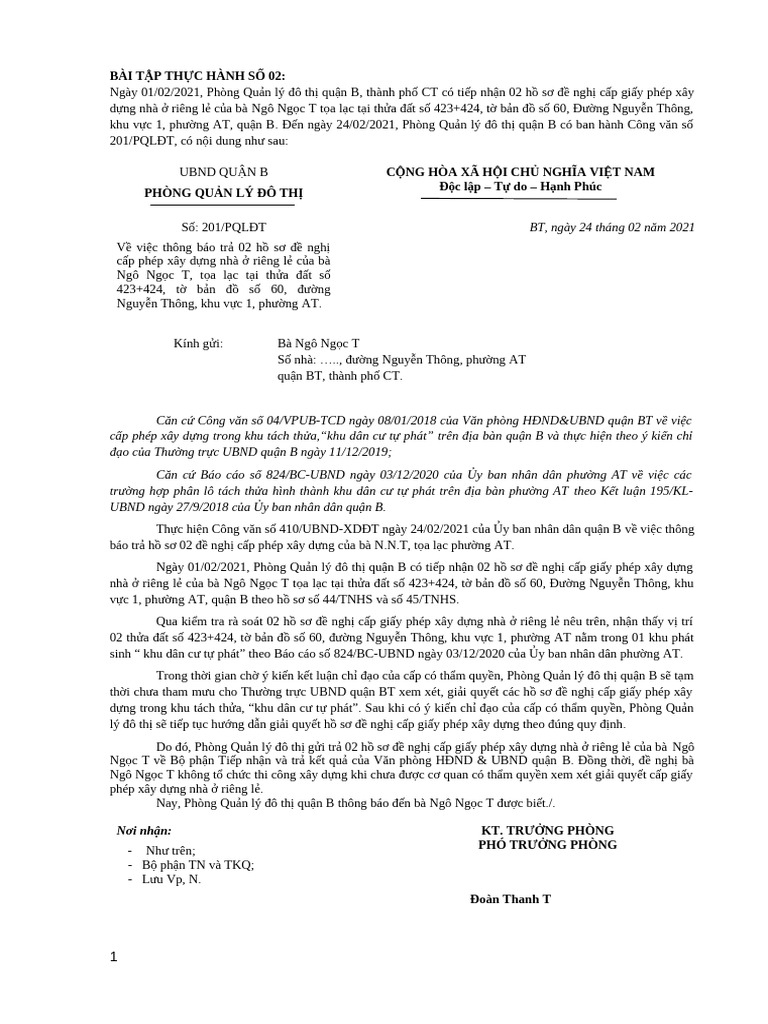 Btth Số 2. Ngô Ngọc t | PDF