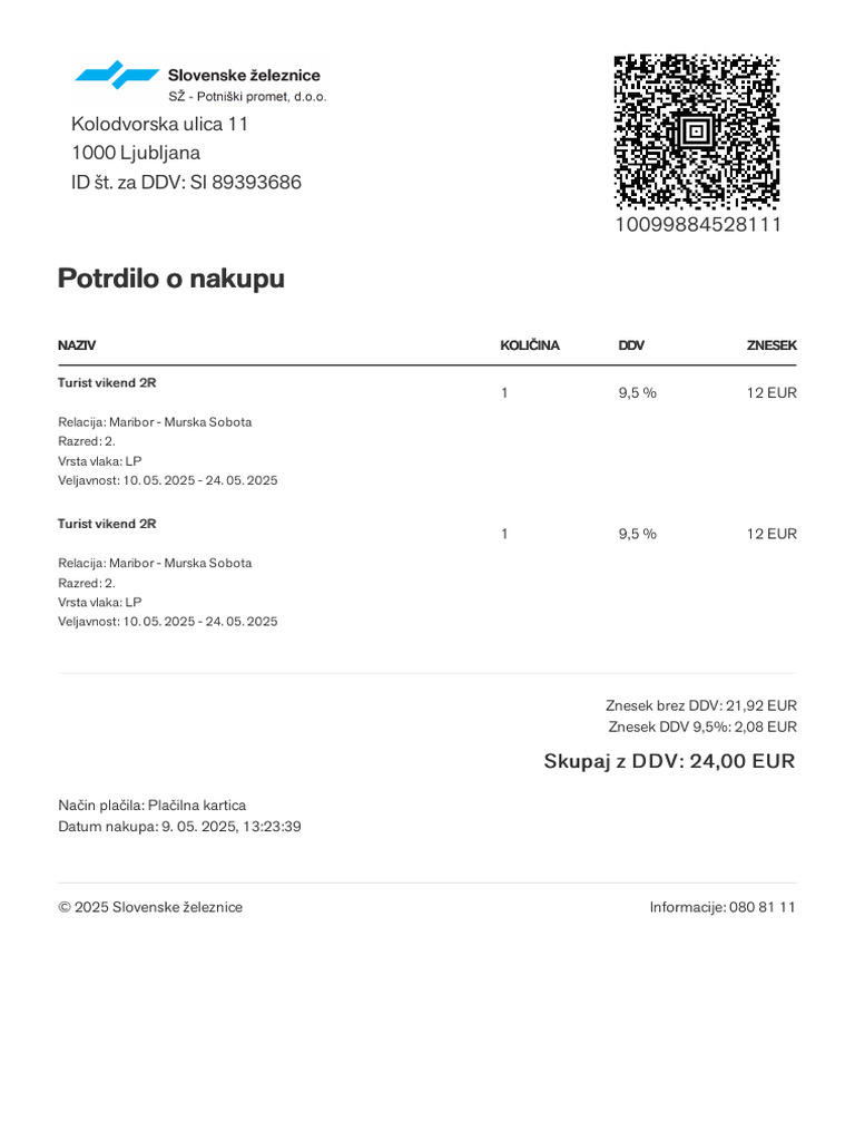 Potrdilo o Nakupu 2025 98319 | PDF