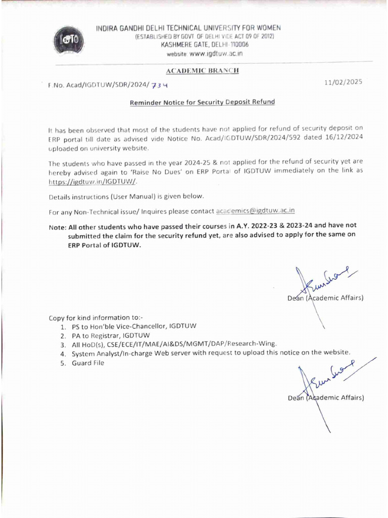 Notice For Security Refund | PDF | Computing | Cyberspace