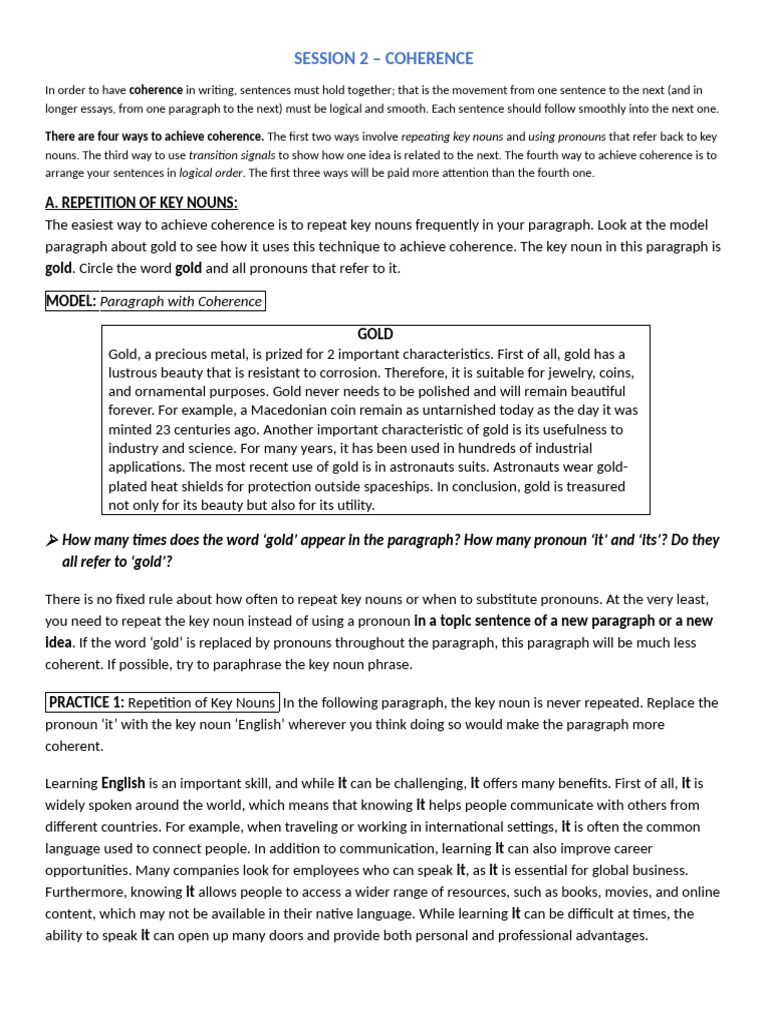 Session 2 - Coherence | PDF | Linguistics | Syntax
