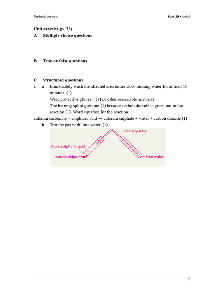 Textbook Ch9 Unit Exercise Answer | PDF