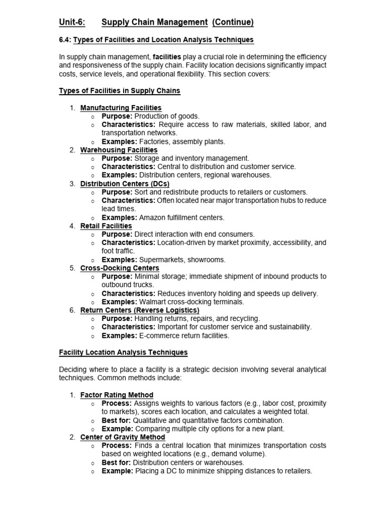 Unit-6 SCM (6.4 & 6.5) Complete | PDF | Supply Chain Management | Supply Chain
