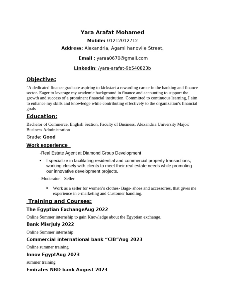 Yara Arafat Mohamed | PDF