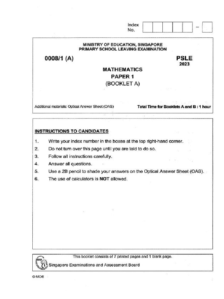 2023 PSLE Mathematics | PDF