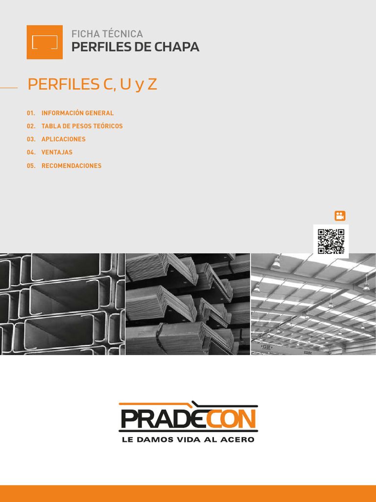 Pradecon Perfiles de Chapa Ficha | PDF | Tornillo | Procesos industriales
