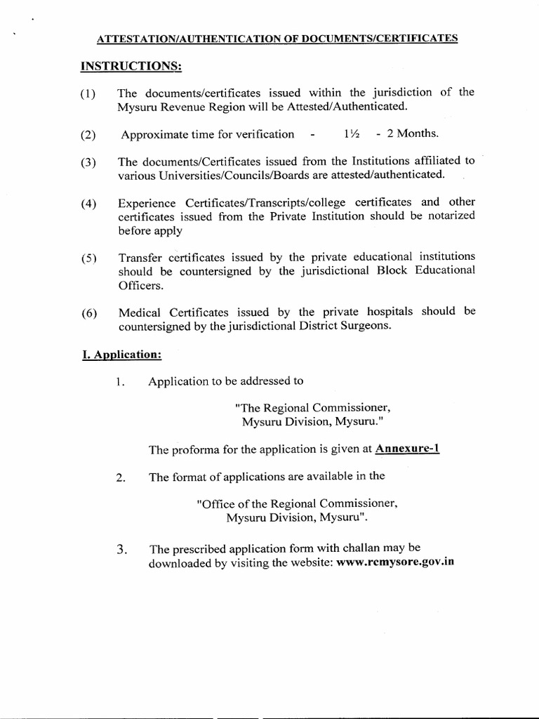 Attestation or Authentication of Documents or Certificates | PDF ...