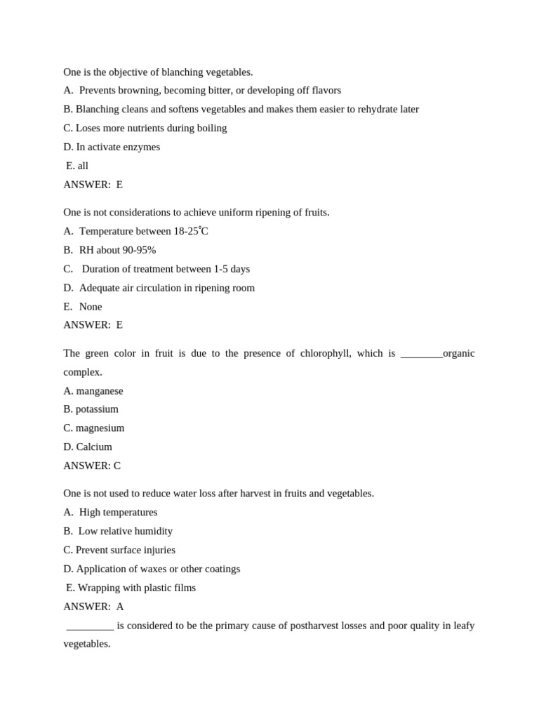 Model Exam of Fruits and Vegeta Final | PDF | Vegetables | Foods
