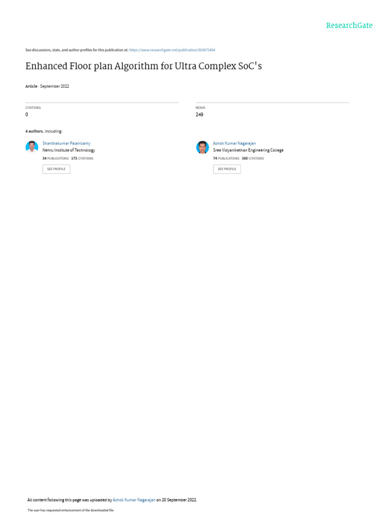 Enhanced Floor Plan Algorithm For Ultra Complex SoCs | PDF | Computing ...