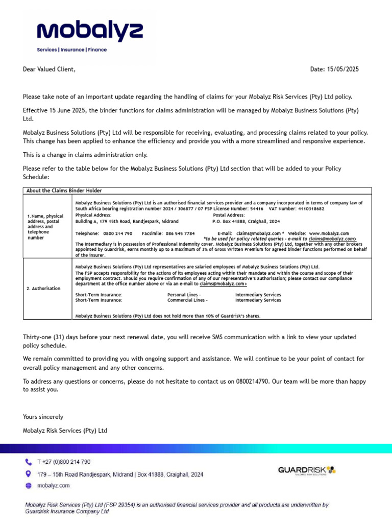 Important Change New Binder Effective June 2025 Final Letter 20250515 ...