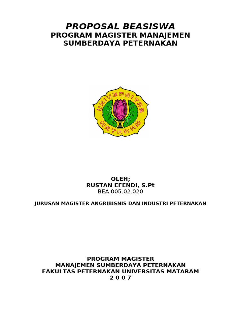 Proposal Beasiswa | PDF