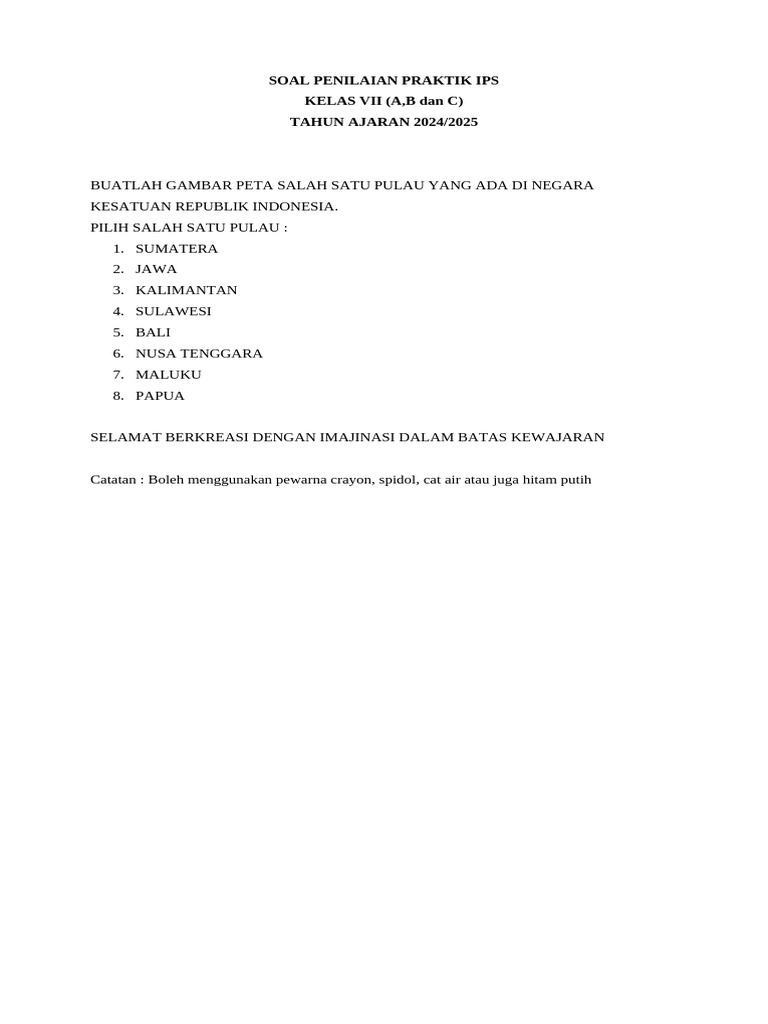 Soal Penilaian Praktik Ips | PDF