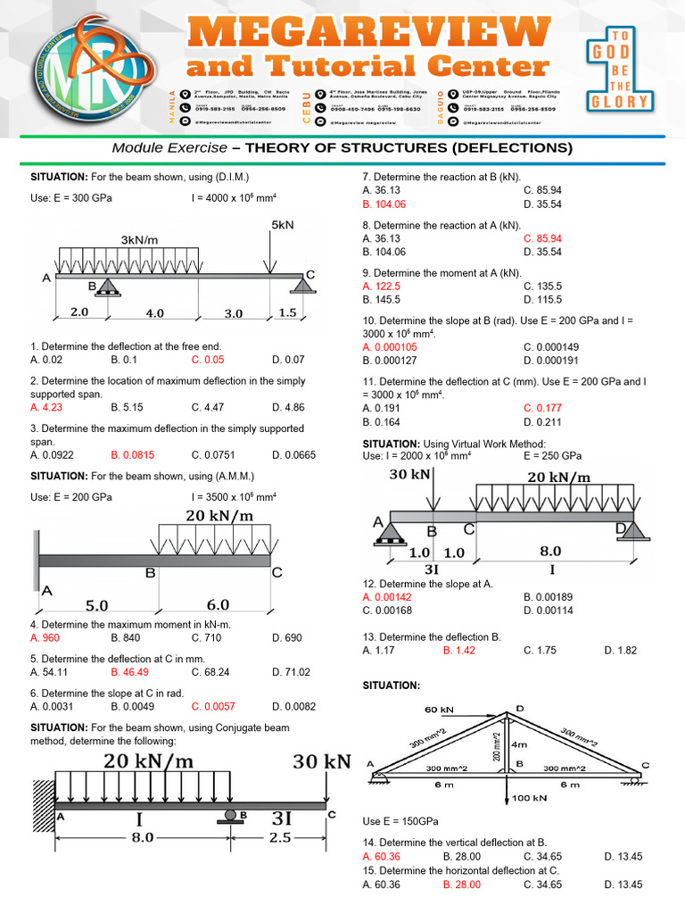Review Module Exercise - Theory of Structures 2 | PDF | Beam (Structure ...