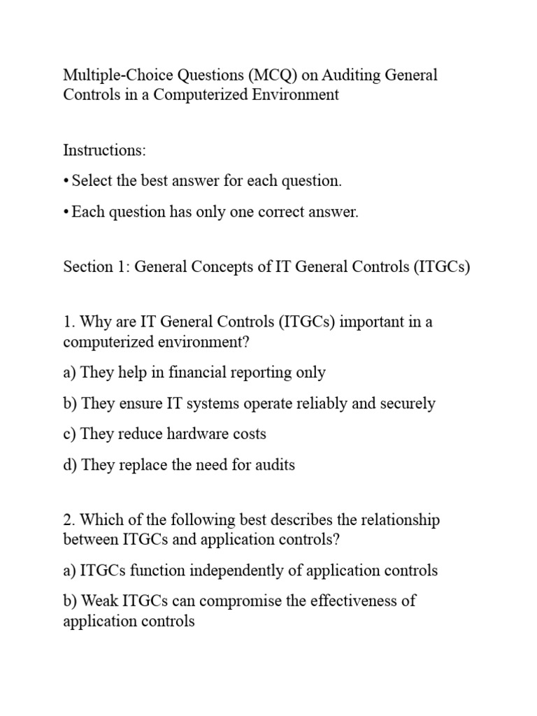 Quiz On General Controls | PDF | Security | Computer Security