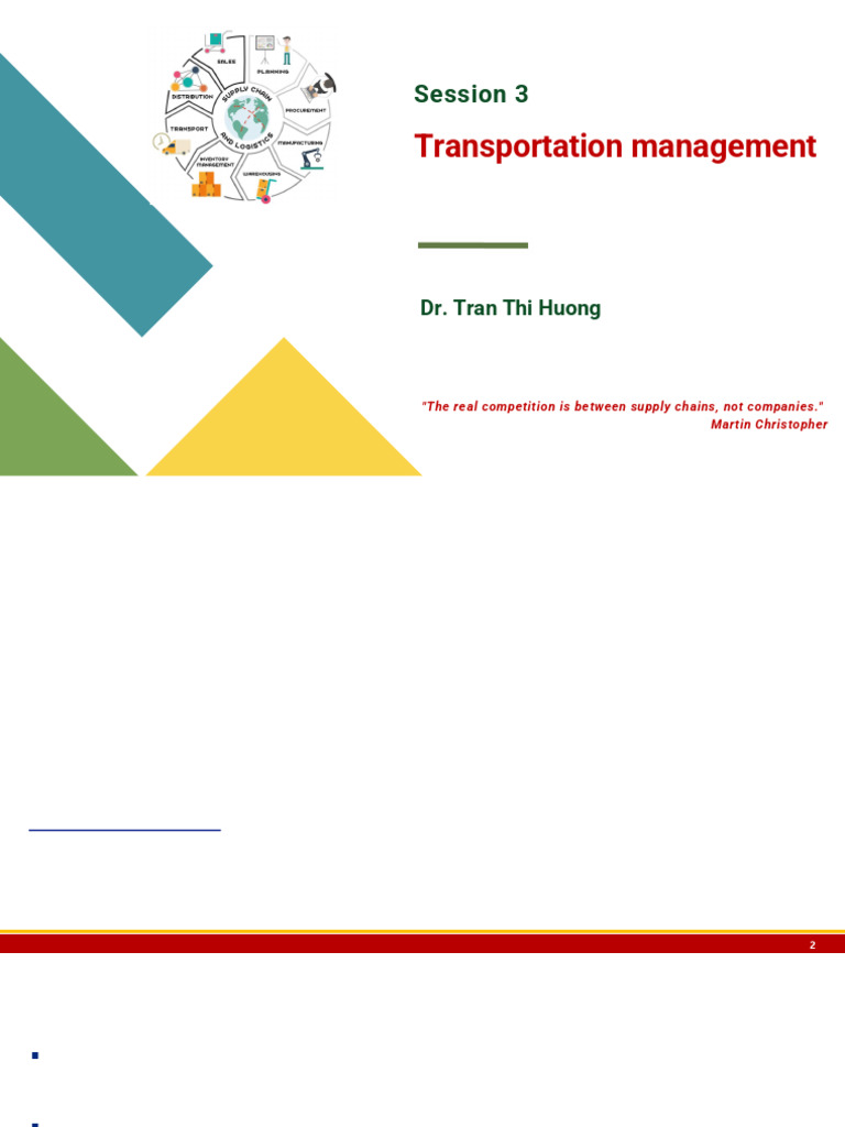 Session 3 Transportation Management | PDF | Transport | Cargo